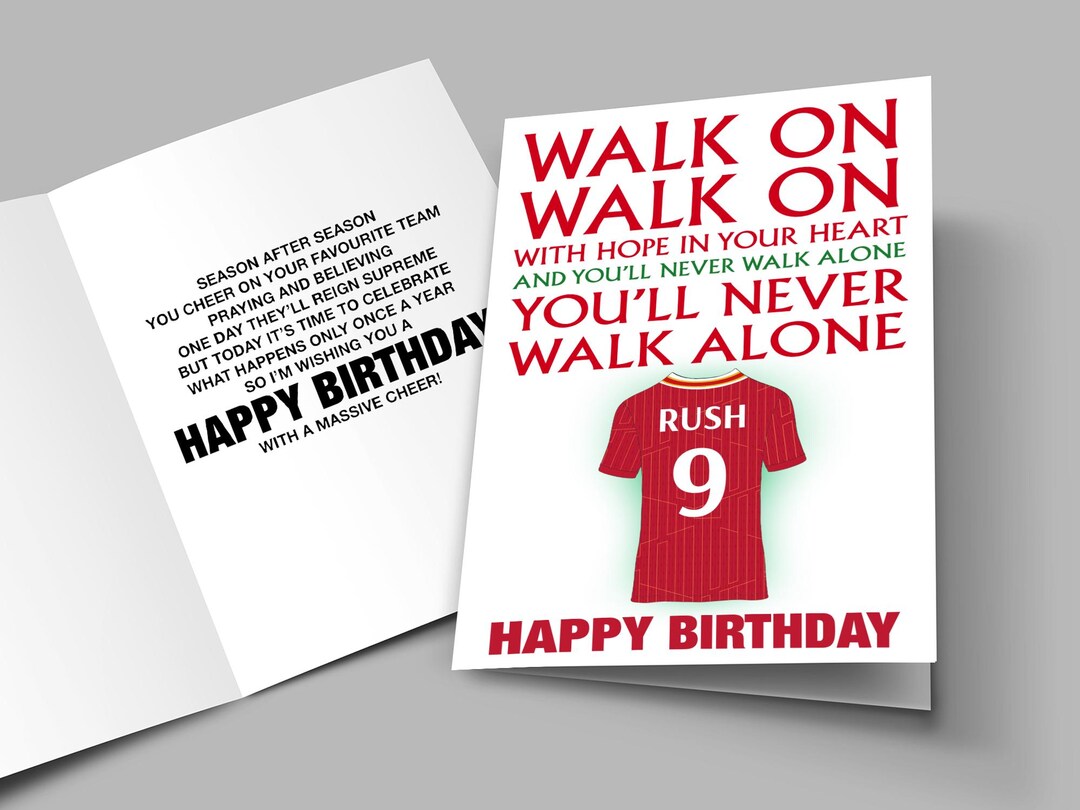 Personalised Liverpool Style Birthday Card, Personalise 24/25 Shirt ...