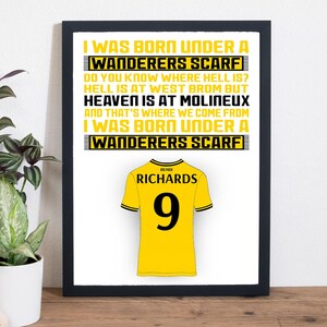 Personalised Wolverhampton Wanderers Style Framed Poster, Personalise ...