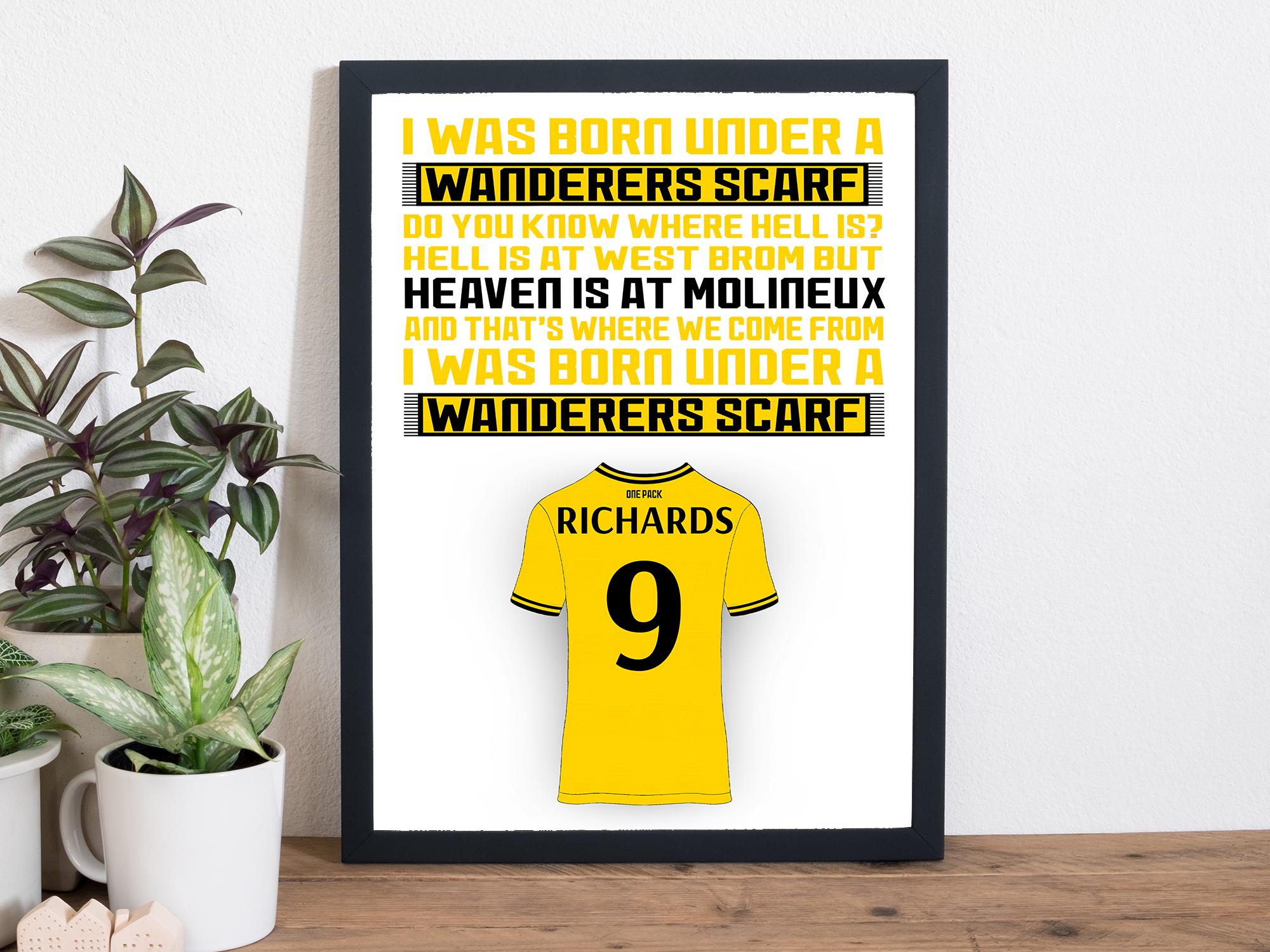 Personalised Wolverhampton Wanderers Style Framed Poster, Personalise ...
