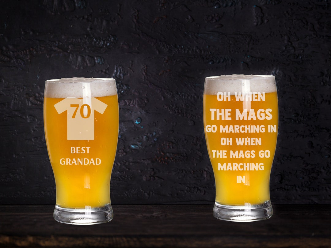 Personalised Newcastle United Style Pint Glass, Football FC Pint Gift ...