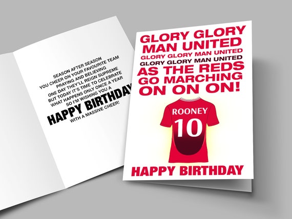 Manchester United Happy Birthday Card Manchester United Birthday Card