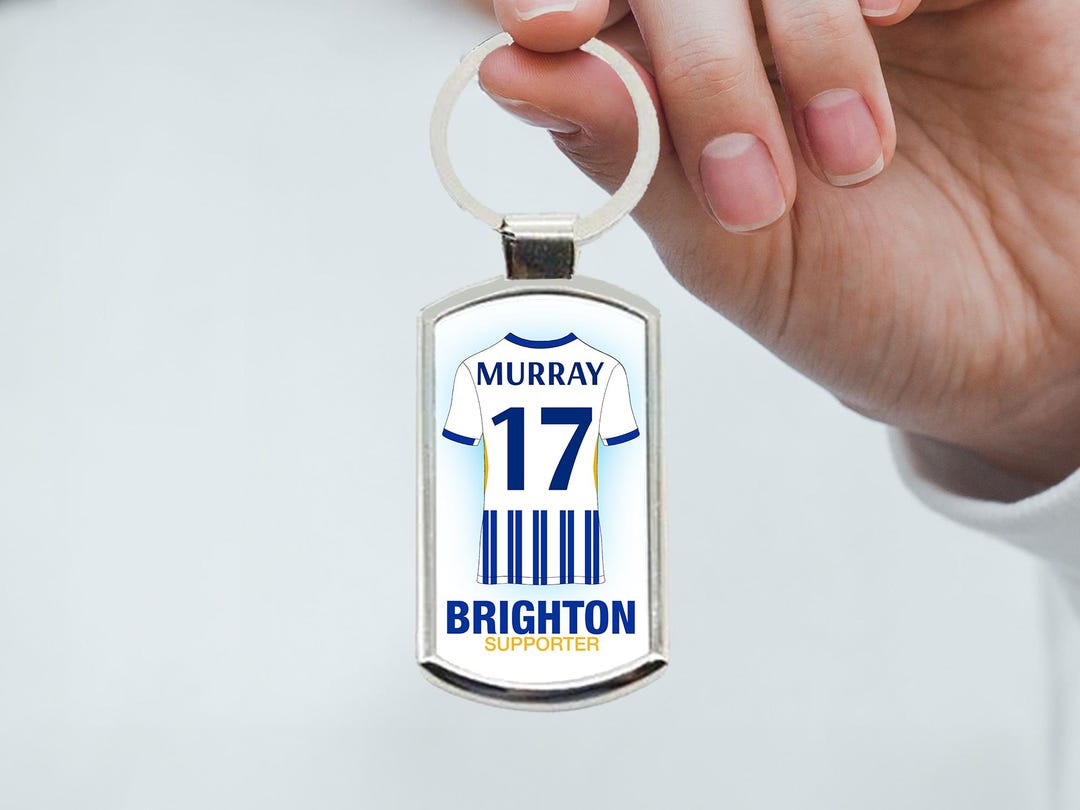 Personalised Brighton & Hove Albion Style Keyring, Personalise Name and ...