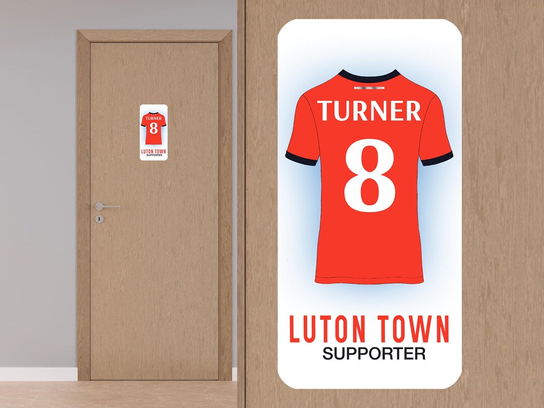 Personalised Luton Town Style Door Sign, Personalise 24/25 Shirt ...