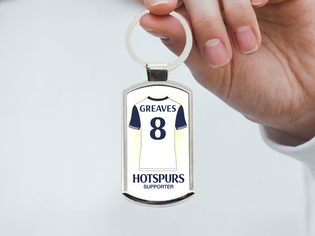 Personalised Tottenham Hotspur Style Keyring, Personalise 24/25 Shirt ...