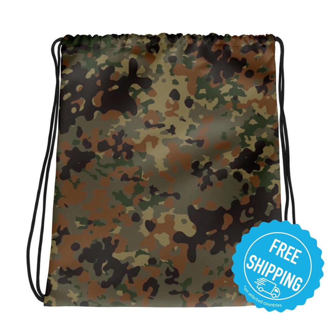 Flecktarn Camo German Army Camouflage Mimetic Tactical Drawstring Bag ...