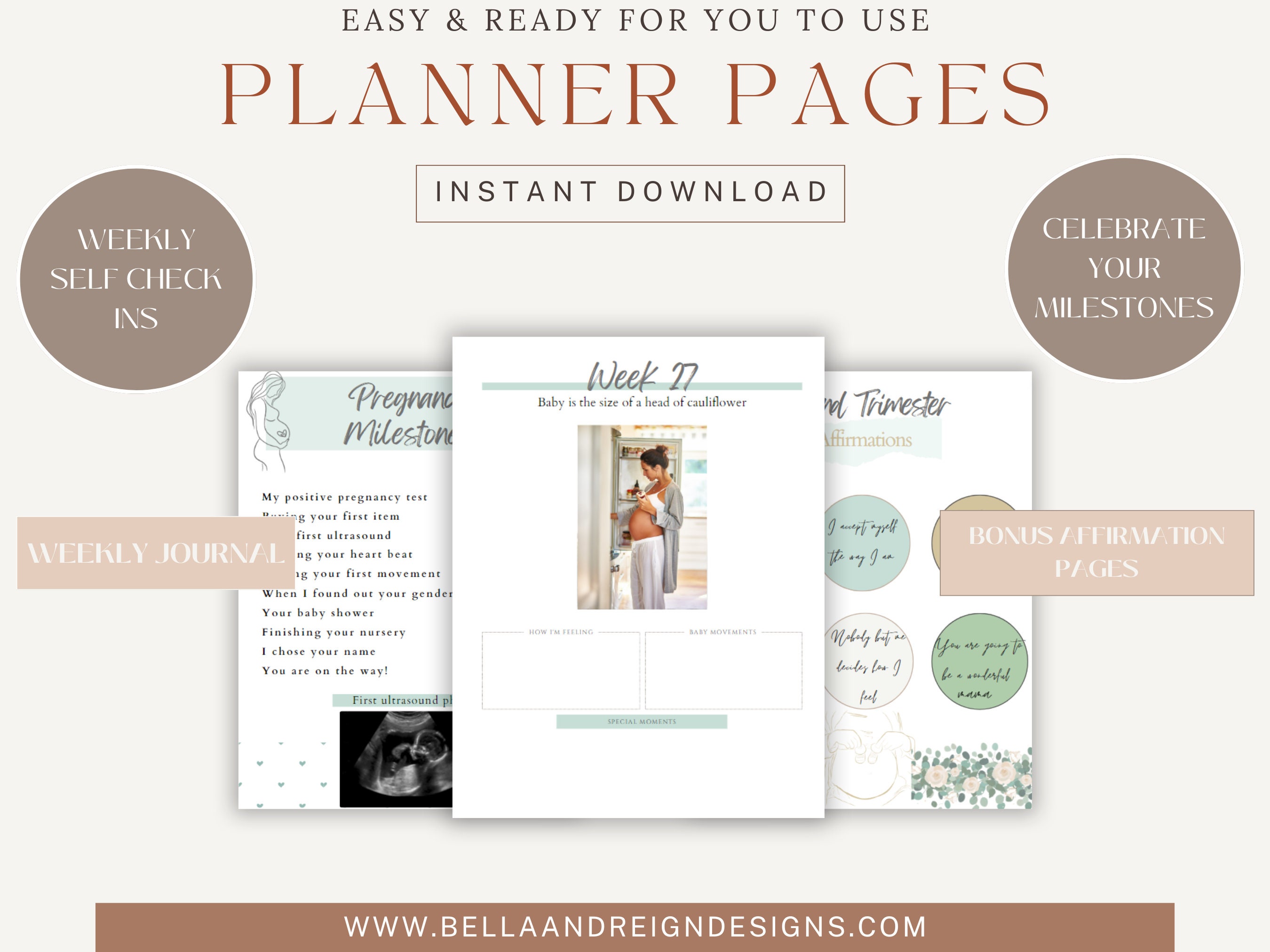 Pregnancy Planner Printable, Printable Pregnancy Journal, Digital ...