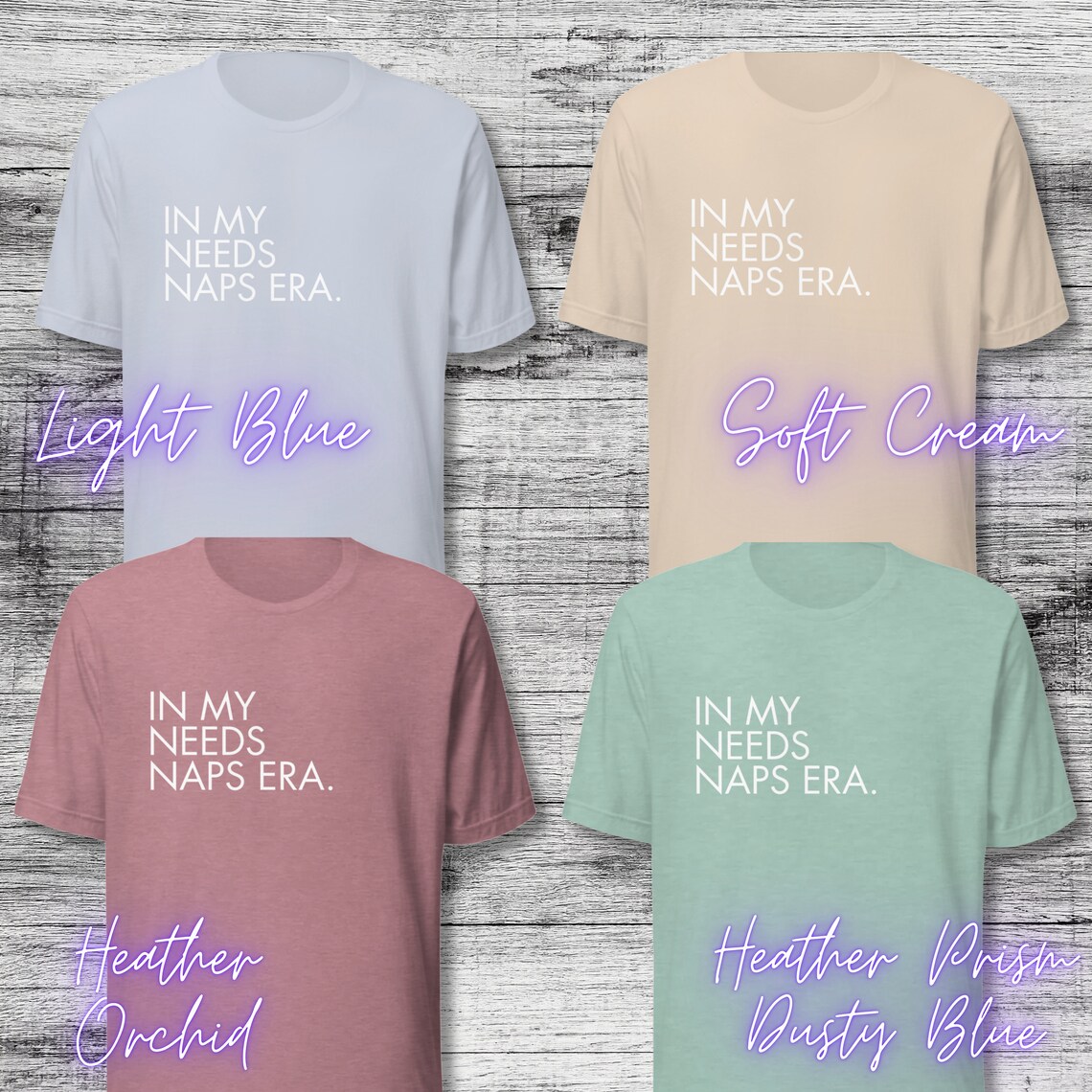 Needs Naps Era Graphic Tee, Black, Blue, Pink, Red, Grey, Cream, Green ...