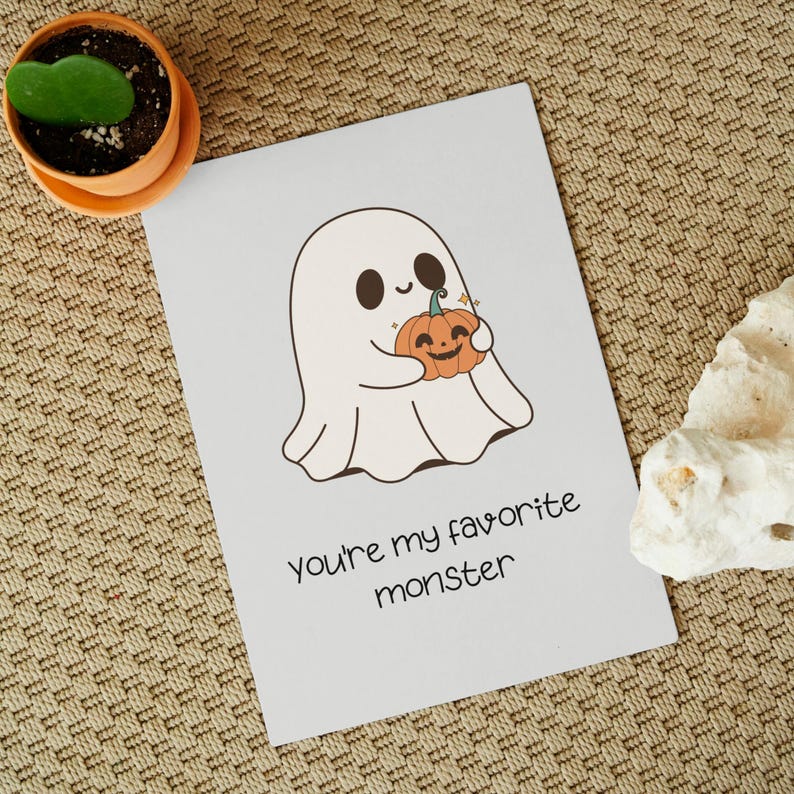 You're My Favorite Monster Cute Halloween Card Spooky Cute Halloween ...