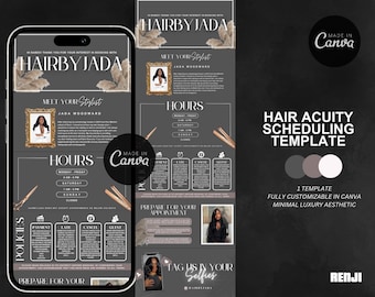 Acuity Design Template | Editable in Canva | Hairstylist Acuity Booking ...