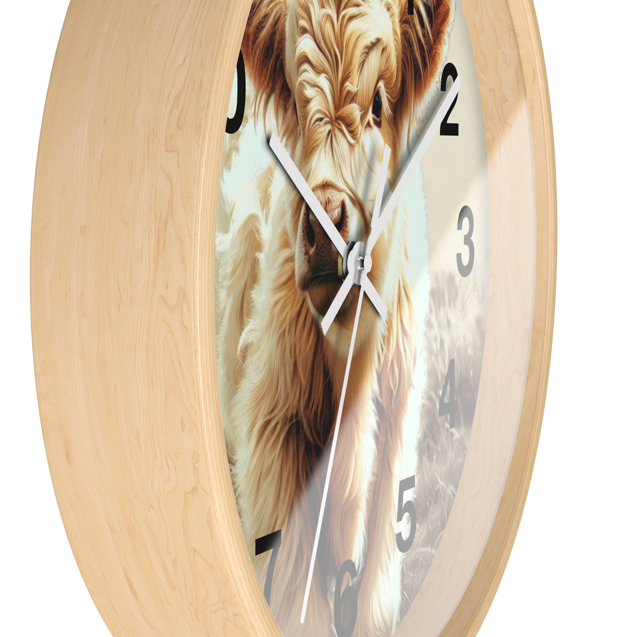 White Highland Cow Wall Clock 10x10 Farmhouse Decor - Etsy