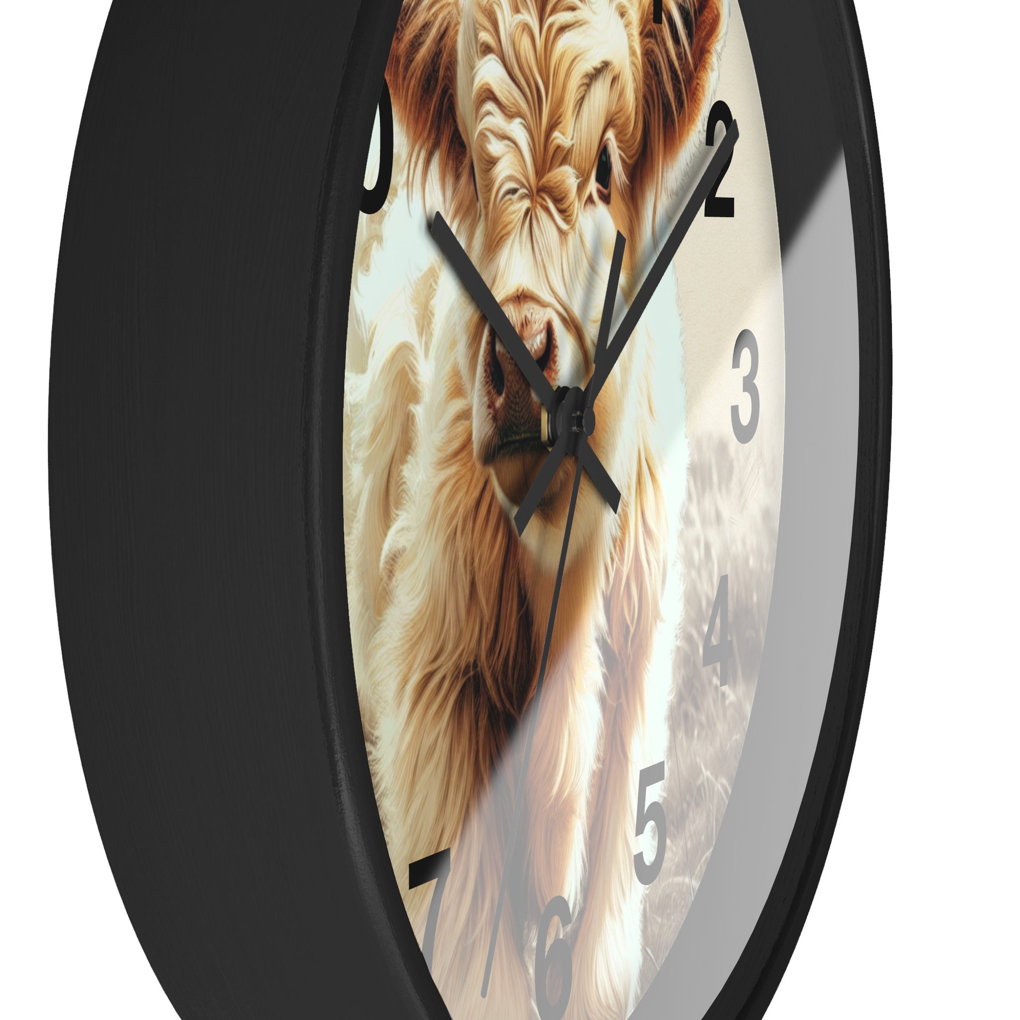 White Highland Cow Wall Clock 10x10 Farmhouse Decor - Etsy