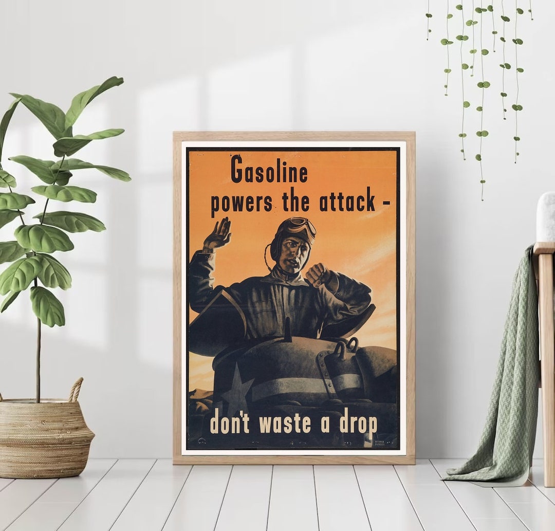 War Propaganda Poster WW2 Tank Fuel Petrol Oil Movie Poster Cover Film ...