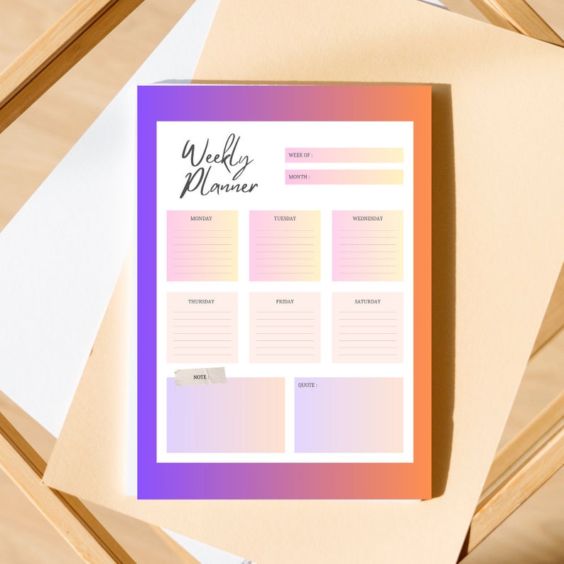 Dynamic Weekly Planner A3 Printable Download - Etsy