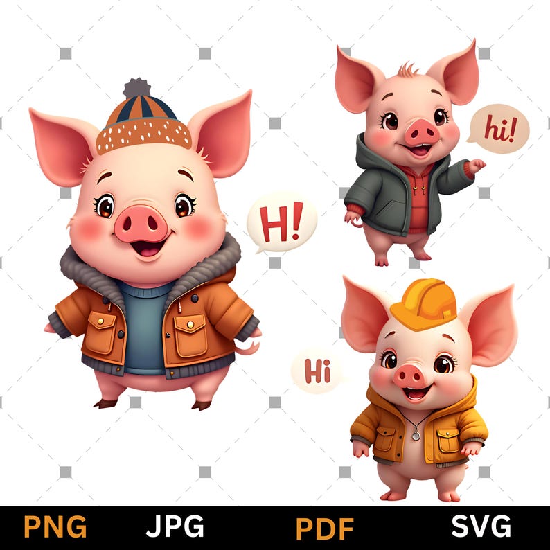 Pink Cute Teacup Hi Pig SVG Adorable Piglet Clipart Sublimation ...