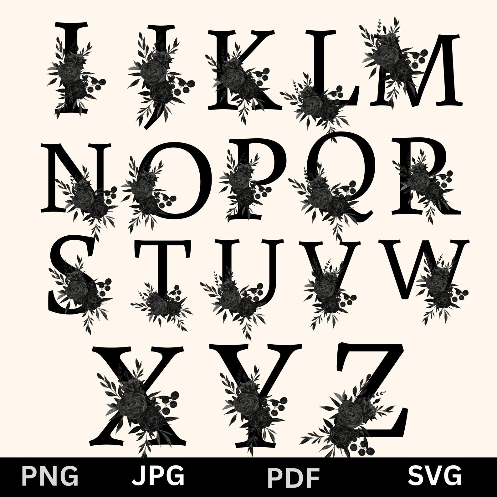 Alphabet Split Monogram Svg Floral Monogram SVG Split Monogram Flourish ...