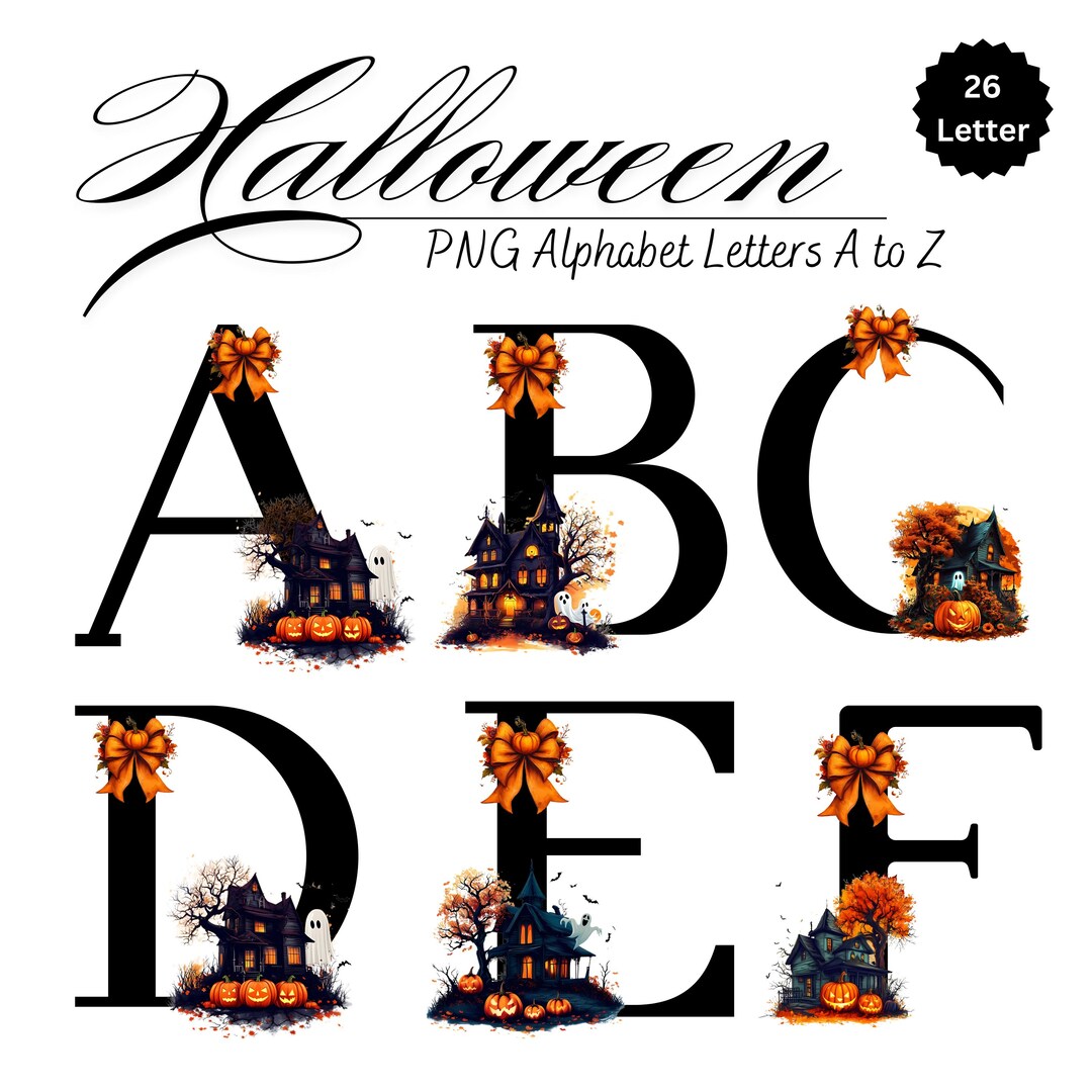 Halloween Alphabet Letter Halloween Clipart Halloween Font Spooky ...