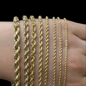 10k Real Gold Rope Bracelets for Men, Women Rope Bracelet Anklets, 10k ...