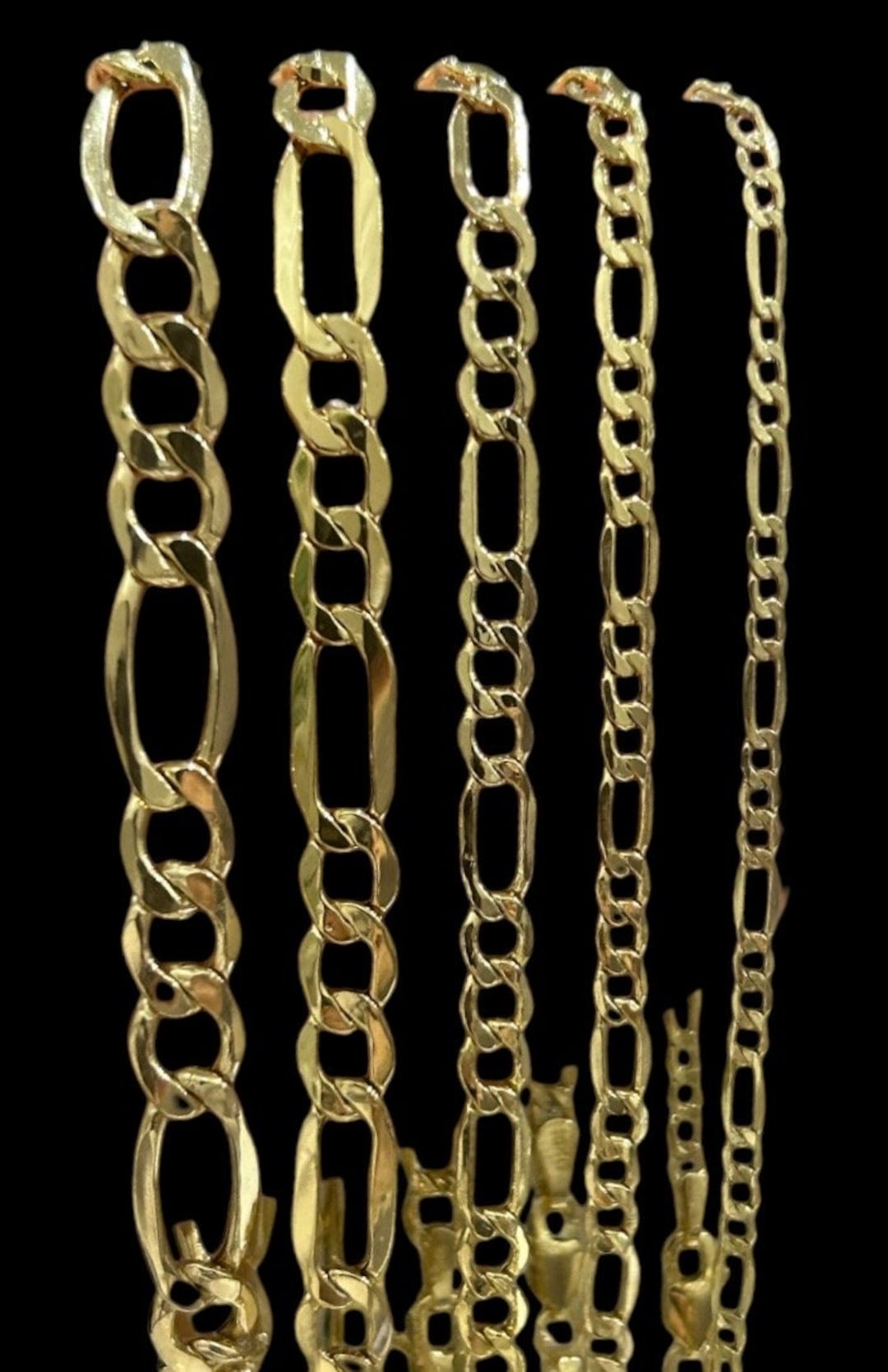 10k Real Gold Figaro Chain Necklace , Chain Link Chains , Gold Fargo ...