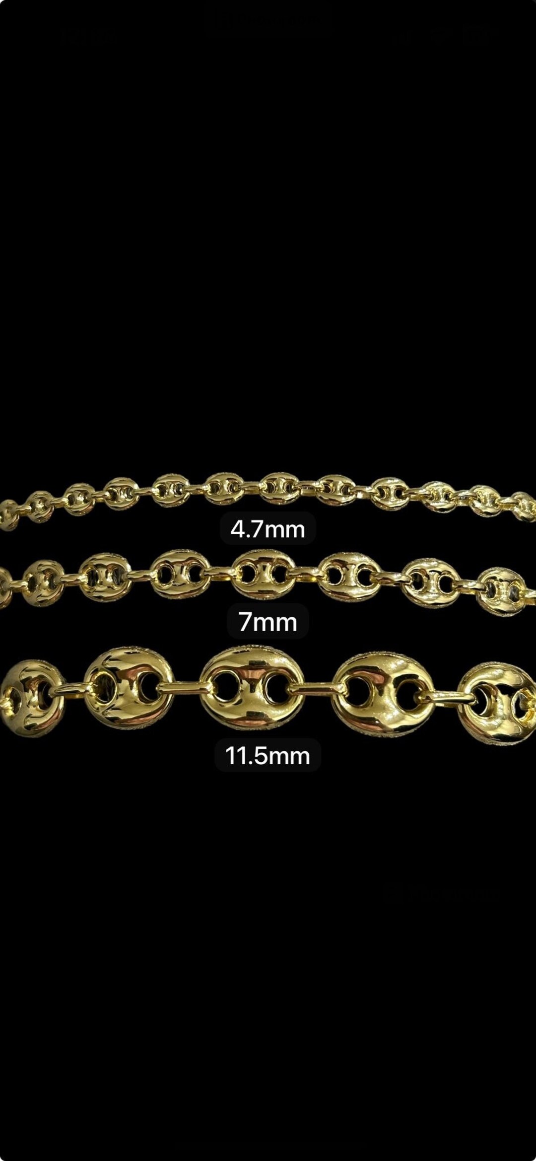 10k Real Gold Puff Mariner Bracelet Anklet, Anchor Link Chain Bracelet ...