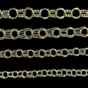 10k Real Gold Triple Link Charm Bracelets, Gold Rolo Chain Bracelets ...