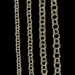 10k Real Gold Triple Link Charm Bracelets, Gold Rolo Chain Bracelets ...