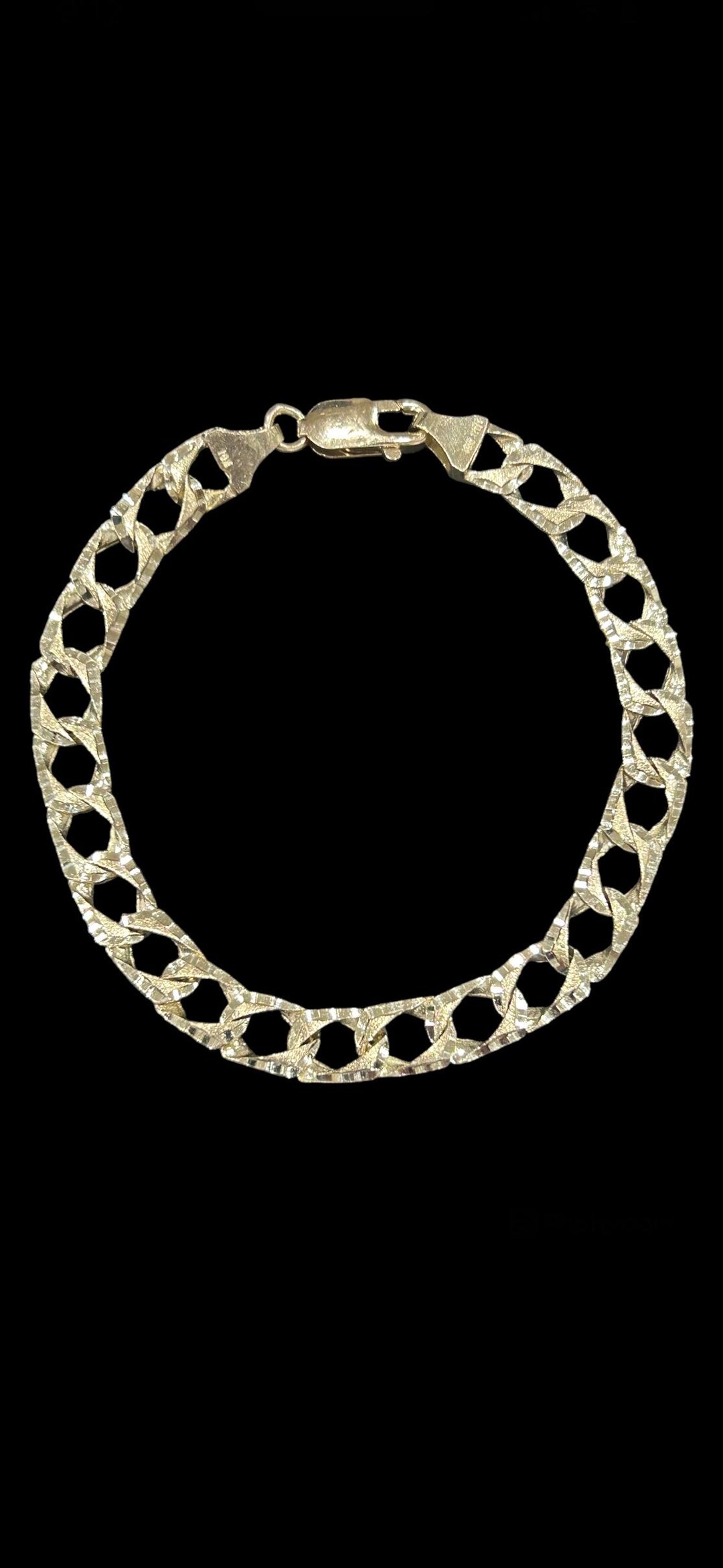 10k Real Gold Cuban Curb Chain Link Bracelet, Mens Gold Bracelet ...