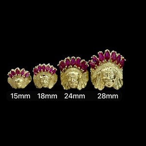 10k Real Gold Ruby Red Native American Ring, Mens Gold Native American ...