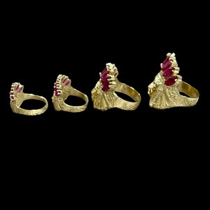 10k Real Gold Ruby Red Native American Ring, Mens Gold Native American ...