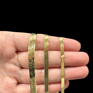 10k Solid Gold Herringbone Chocker, Real Gold Herringbone Chain ...