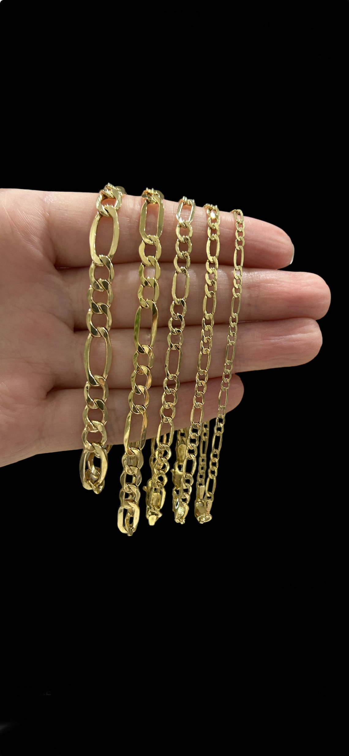10k Real Gold Figaro Chain Necklace , Chain Link Chains , Gold Fargo ...
