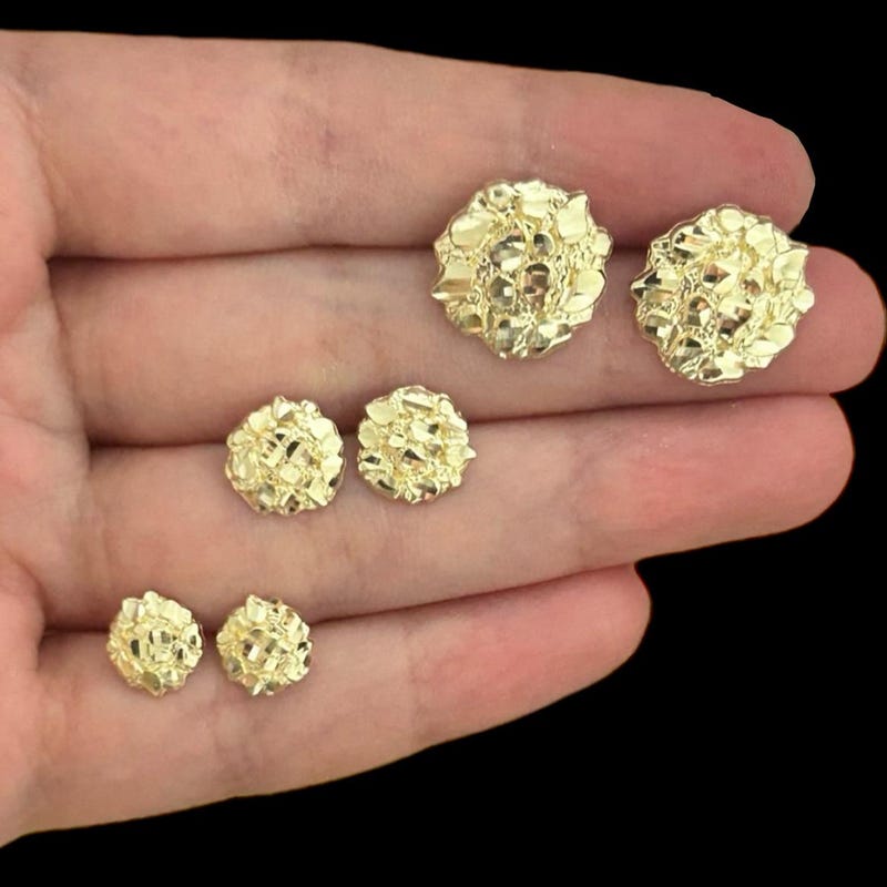 Gold Nugget Earrings - Etsy