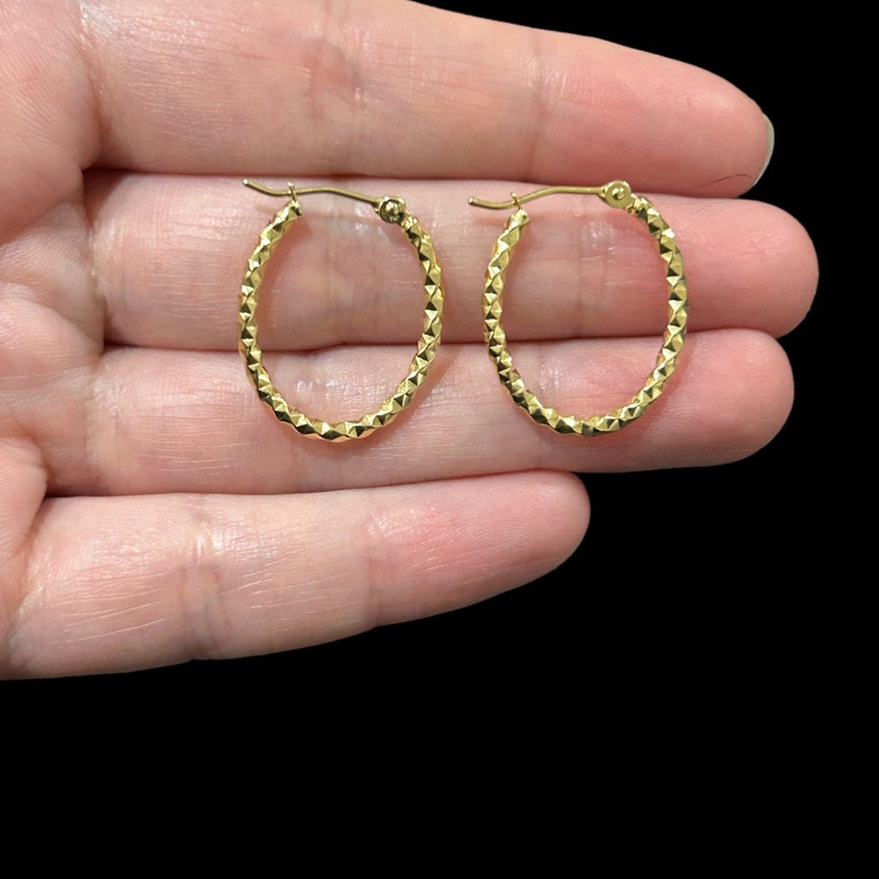 Real Gold Hoop Earrings - Etsy