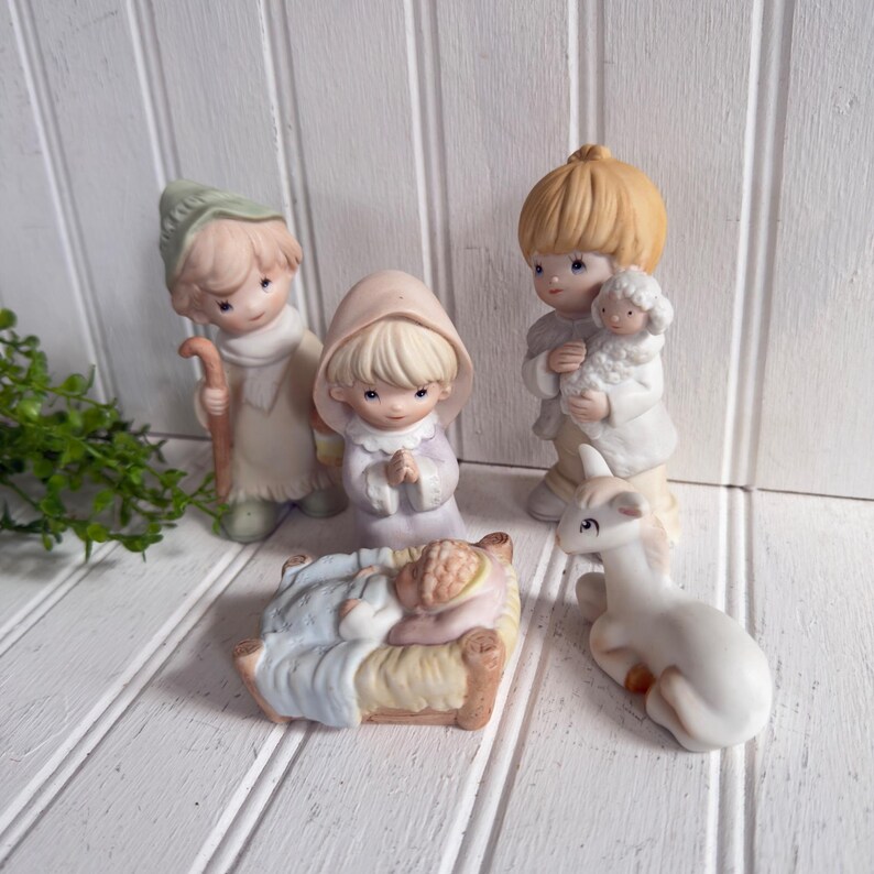 Vintage Homco Nativity Figurine Set With Baby Jesus Mary Joseph ...