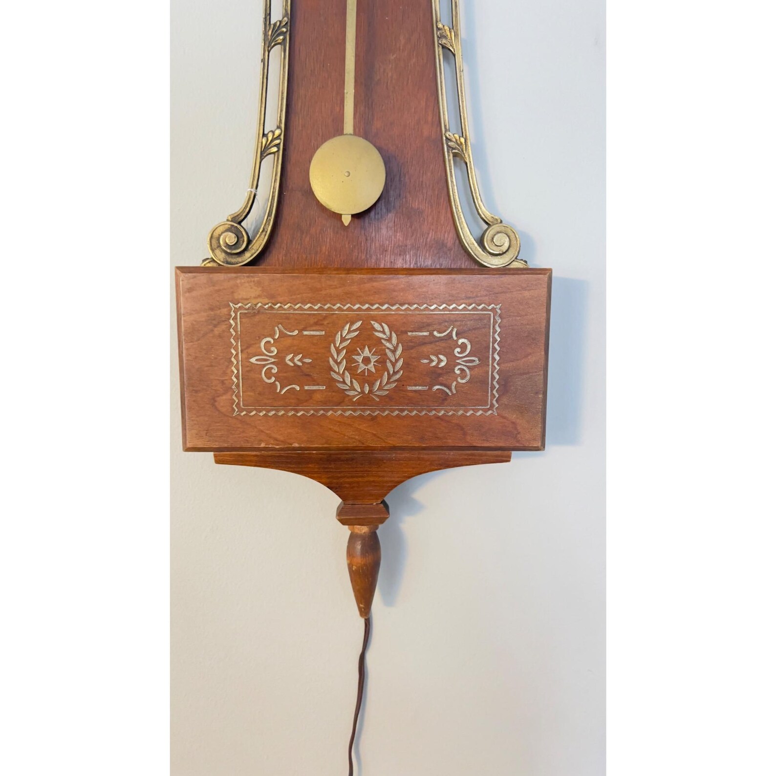 Vintage United Wall Clock: Brass Eagle Accent, Swinging Pendulum - Etsy