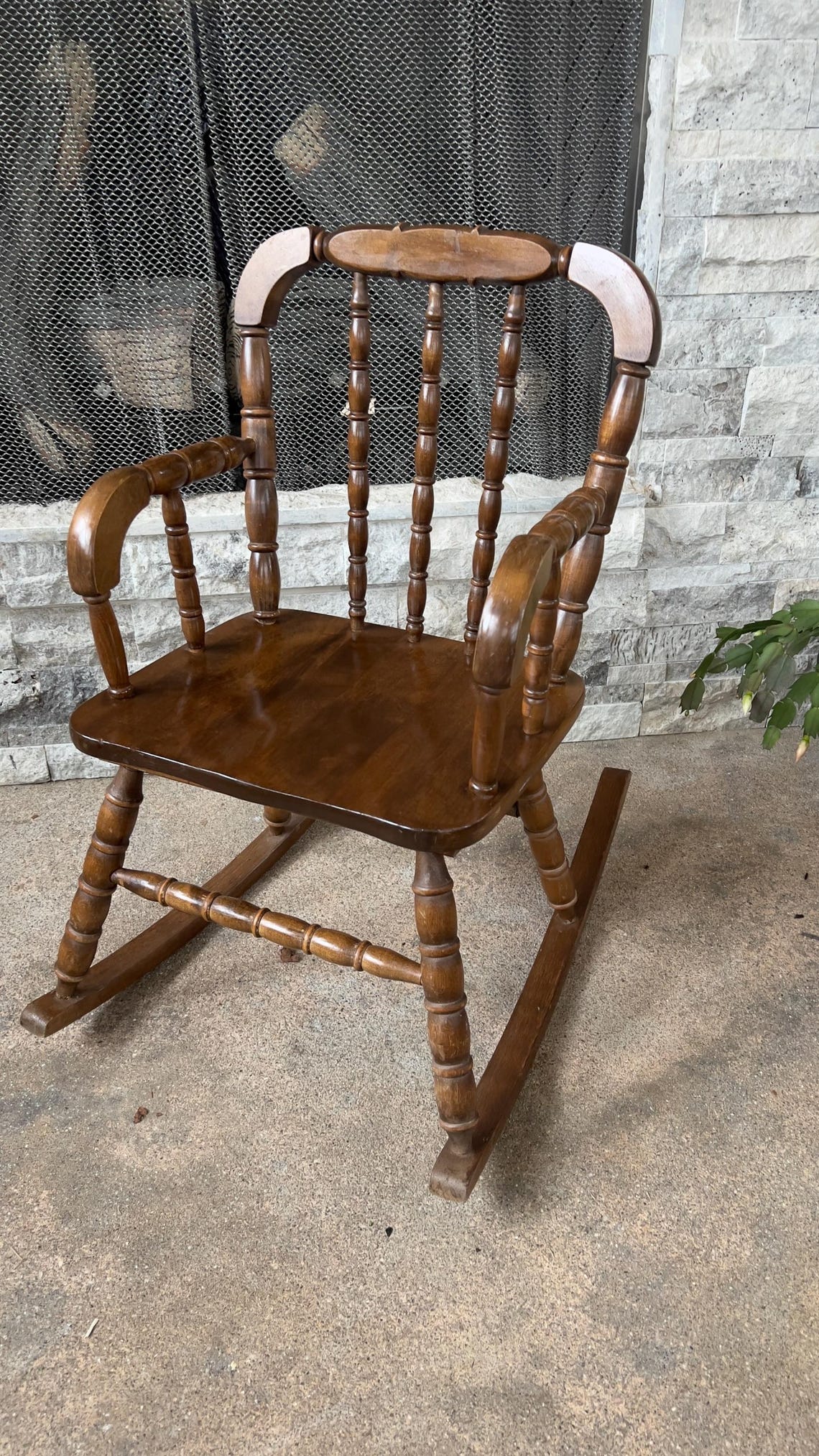 Vintage Wooden Spindle Rocking Chair for Toddler or Child Use - Etsy