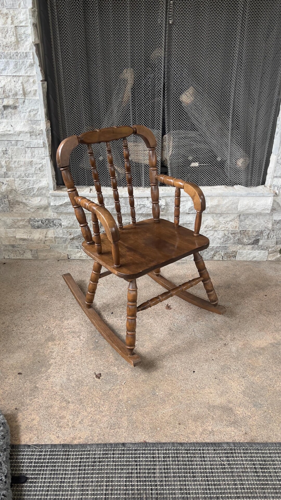 Vintage Wooden Spindle Rocking Chair for Toddler or Child Use - Etsy