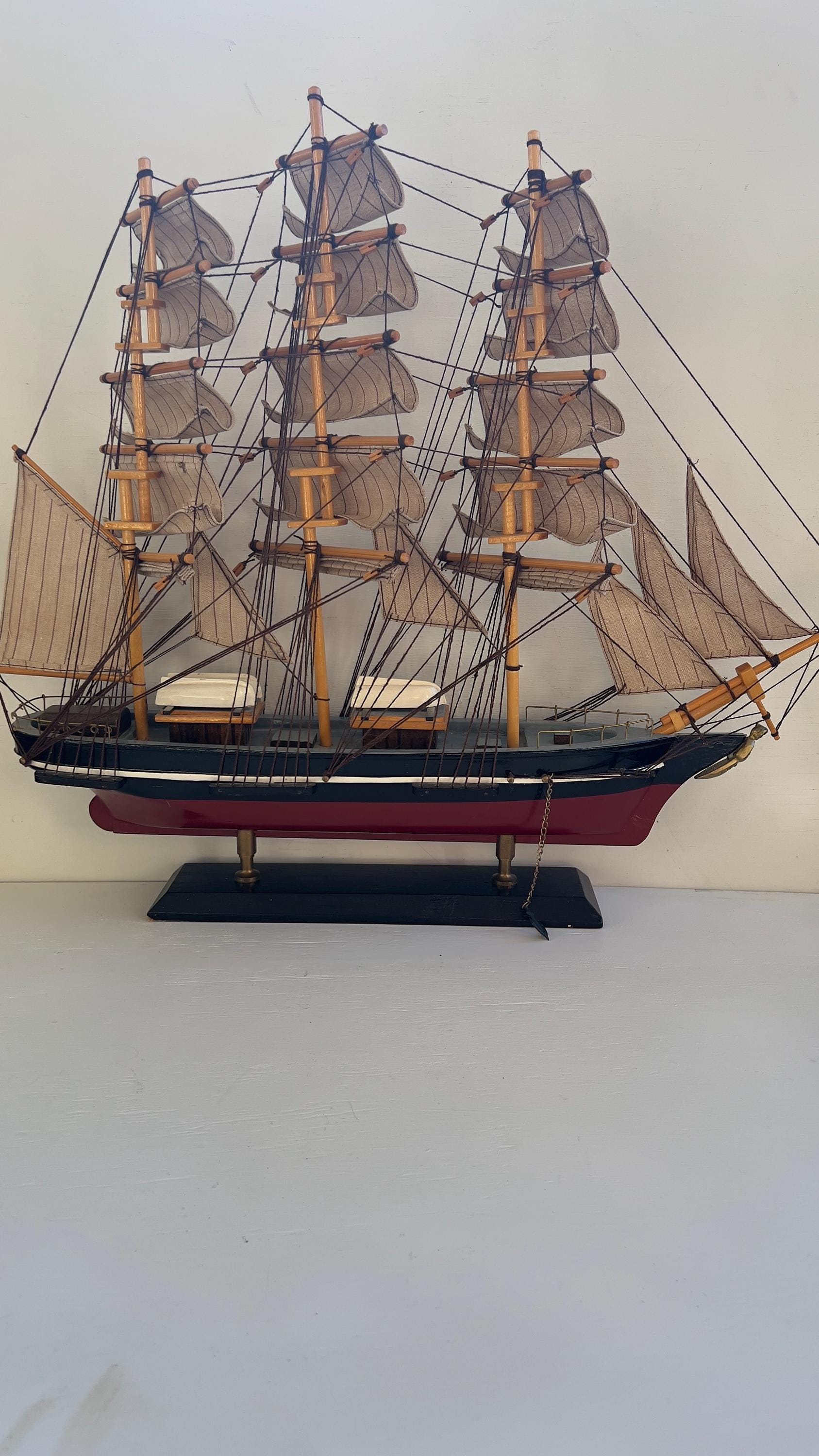 Vintage Cutty Sark 1869 Modell Schiff 18'Tall Holztuch Segel Segelboot ...