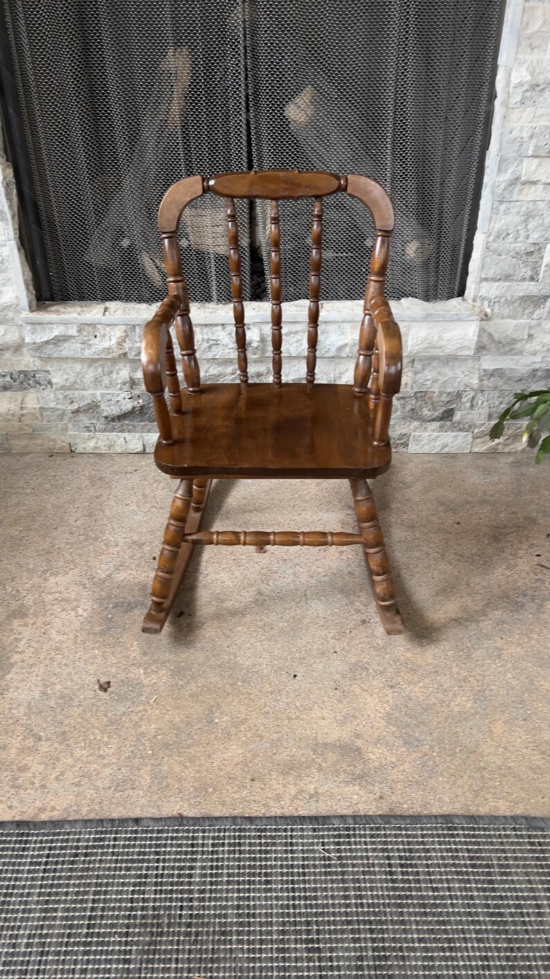 Vintage Wooden Spindle Rocking Chair for Toddler or Child Use - Etsy