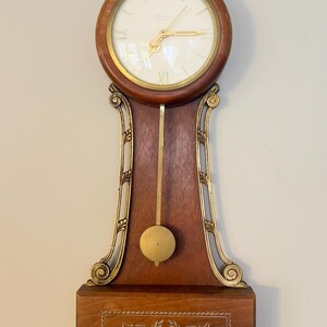 Vintage United Wall Clock: Brass Eagle Accent, Swinging Pendulum - Etsy