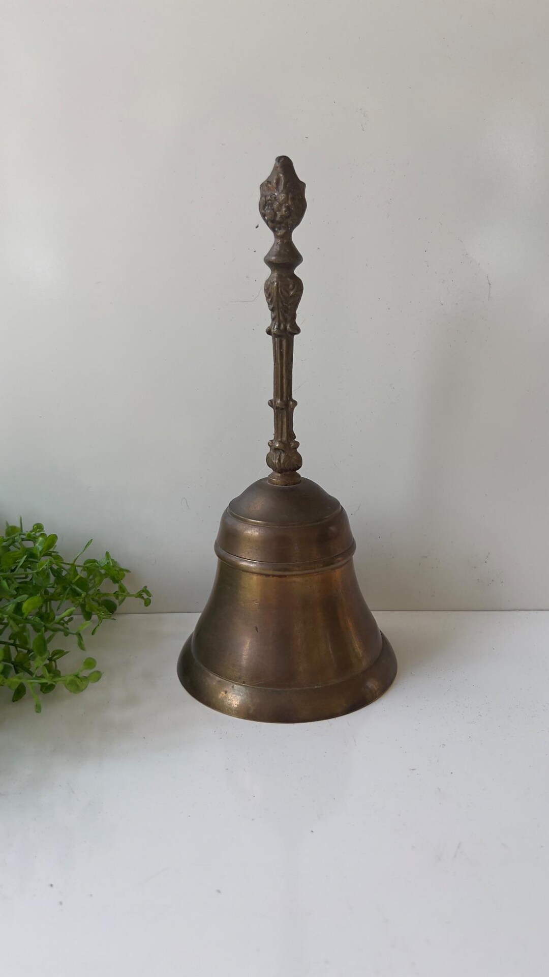 Vintage Brass Hand Bell With Ornate Handle - 7 Inches Tall - Etsy