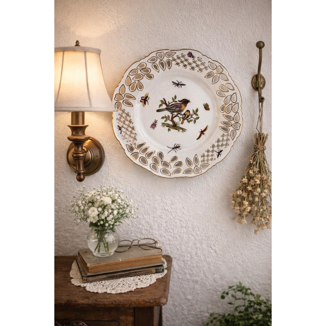 Vintage Mark Roberts Reticulated 10"porcelain Decorative Plate With ...
