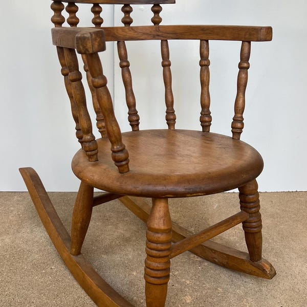 Antique Spindle Back Rocking Chair - Etsy