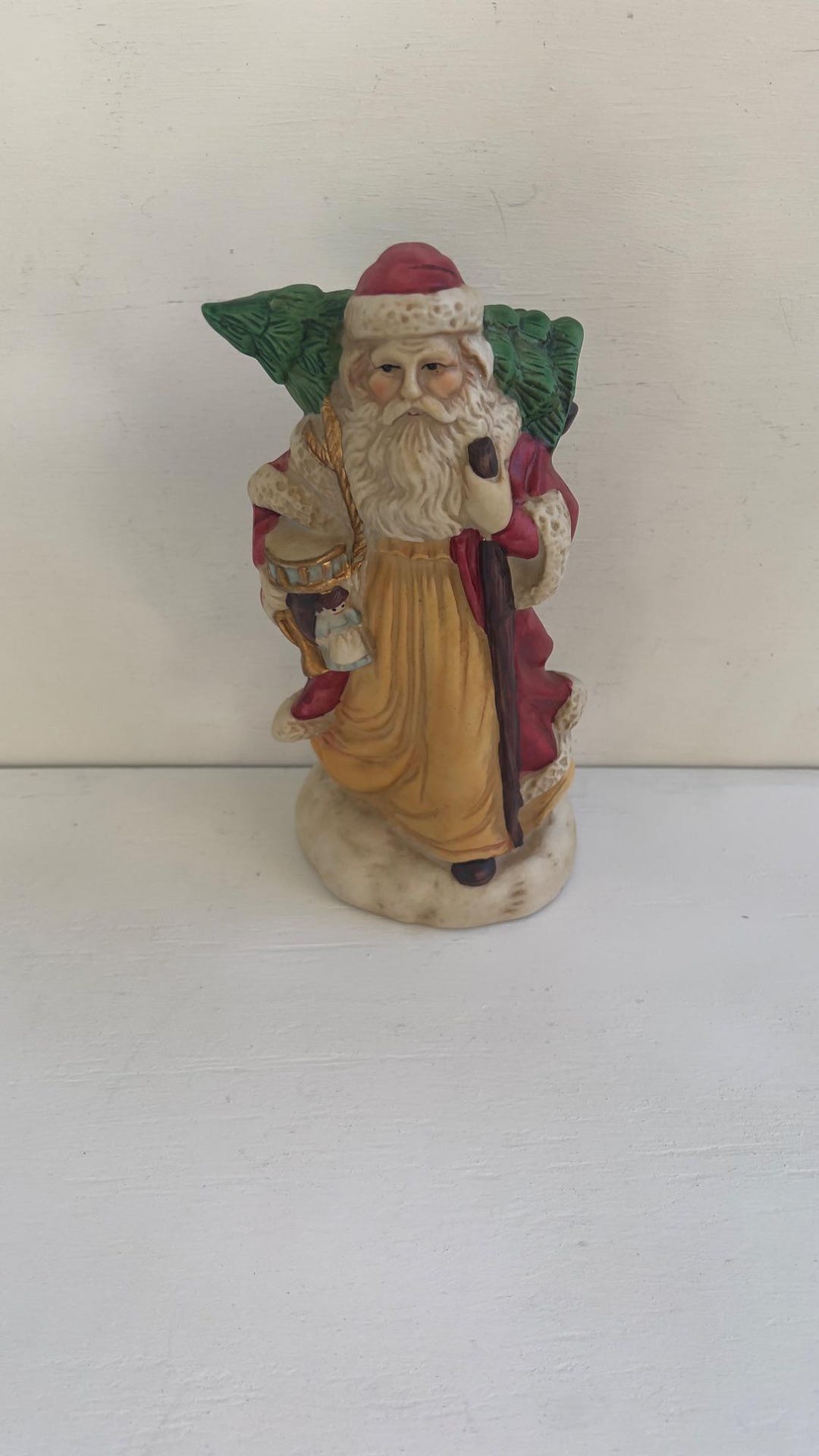 Vintage Santa Claus Figurine Hand-painted Ceramic Christmas Decor Old ...