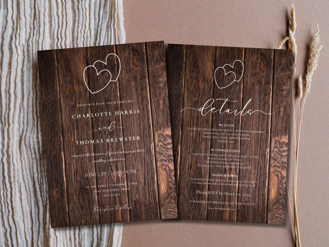 Rustic Barn Wedding Invitation Country Modern Farm Wedding Invite ...