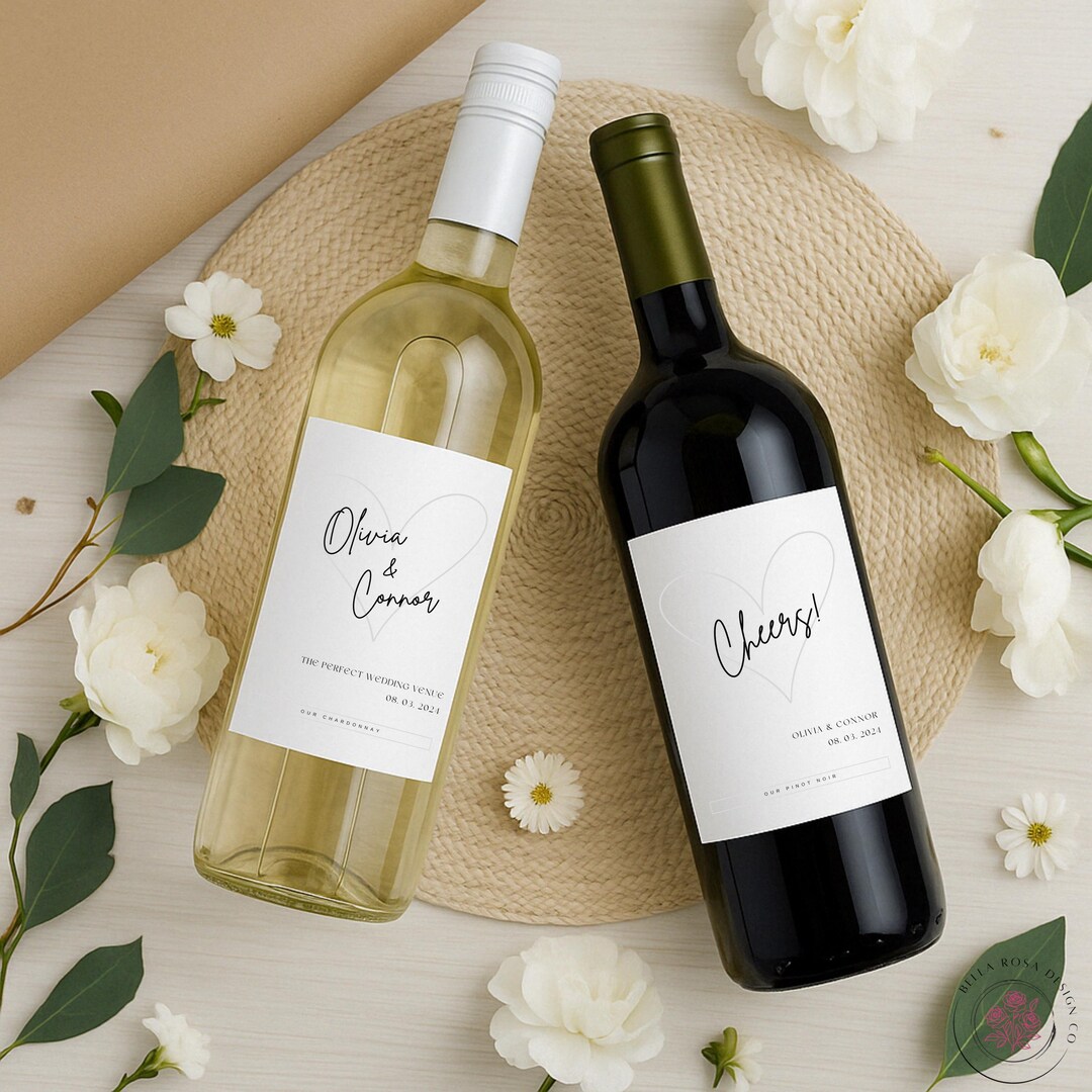 Wine Bottle Label Templates, Champagne Bottle Label, Custom Wedding ...