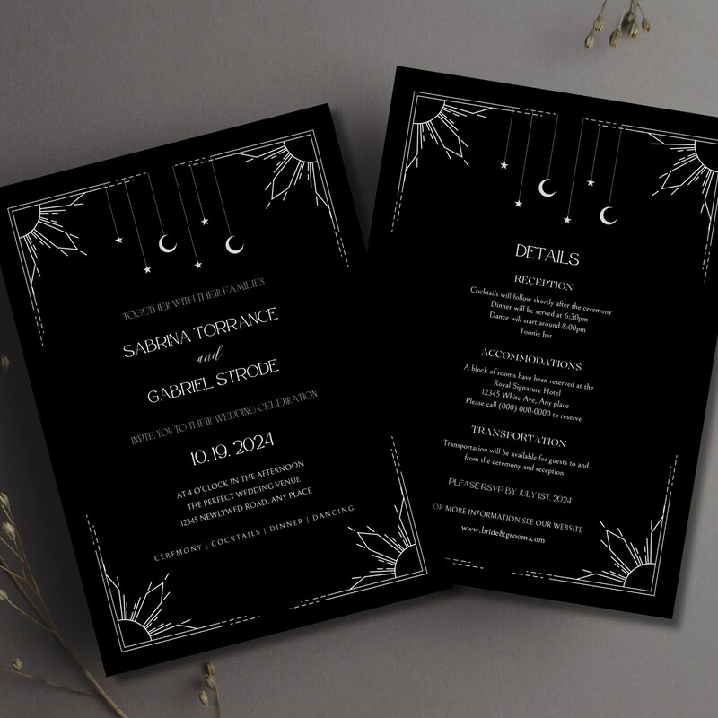 Dark Wedding Invitations - Etsy