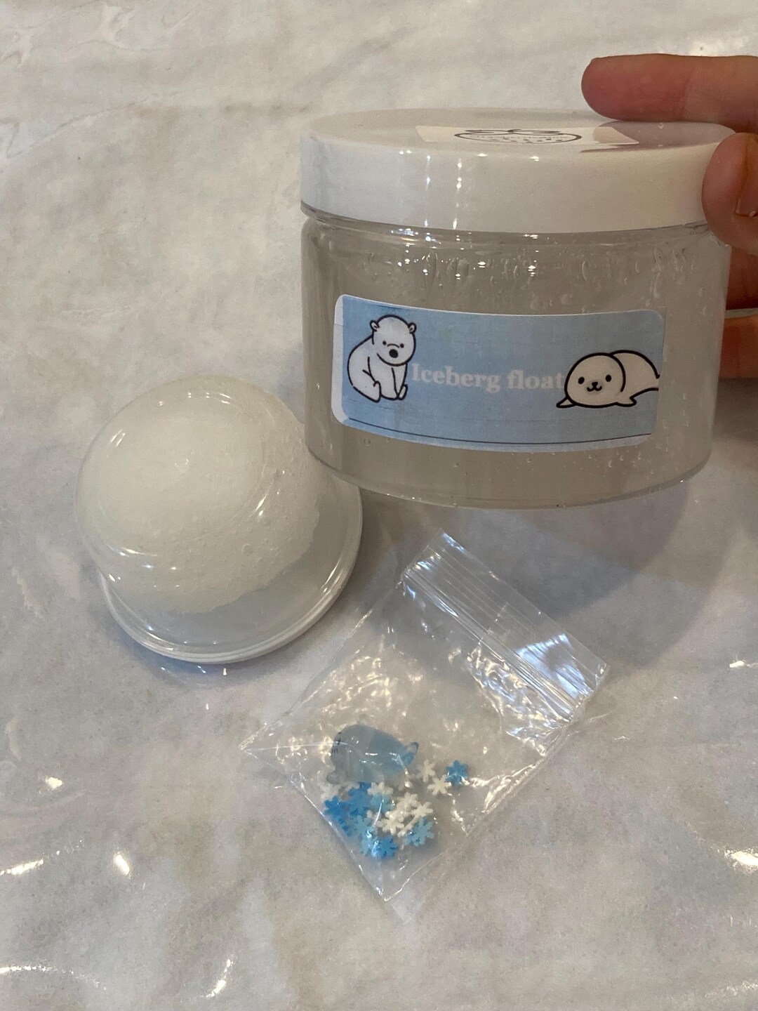 Iceberg Float Slime. Do Not Eat It’s for Playing Only. 8oz Clear Slime ...