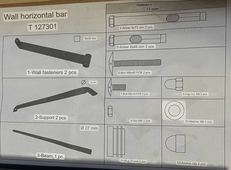 Horizontal Bar, Pull-up Bar, Hanging Horizontal Bar, Wall Horizontal ...