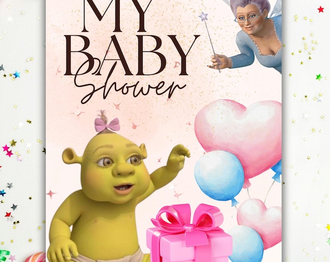 Shrek Invitation,girl Baby Shower Invitation,shrek Text Message ...