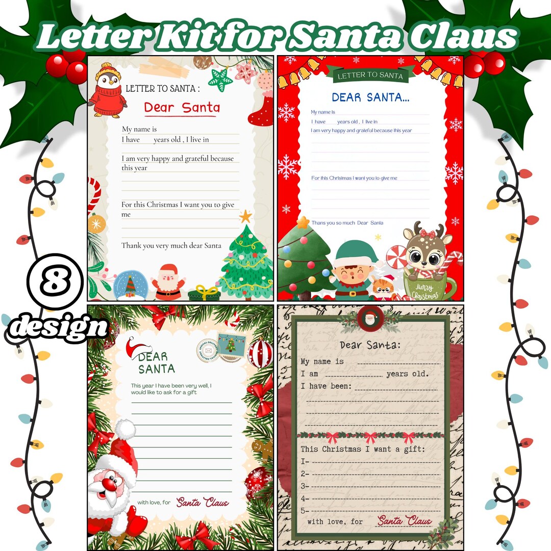 Personalized Letter to Santa Kit: Christmas Wish List (PDF) - Etsy